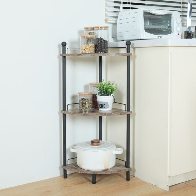 3 Tier Corner Shelf Multipurpose Corner Display Rack Industrial Storage ...