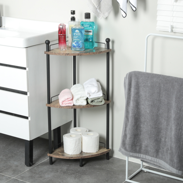 3 Tier Corner Shelf Multipurpose Corner Display Rack Industrial Storage ...