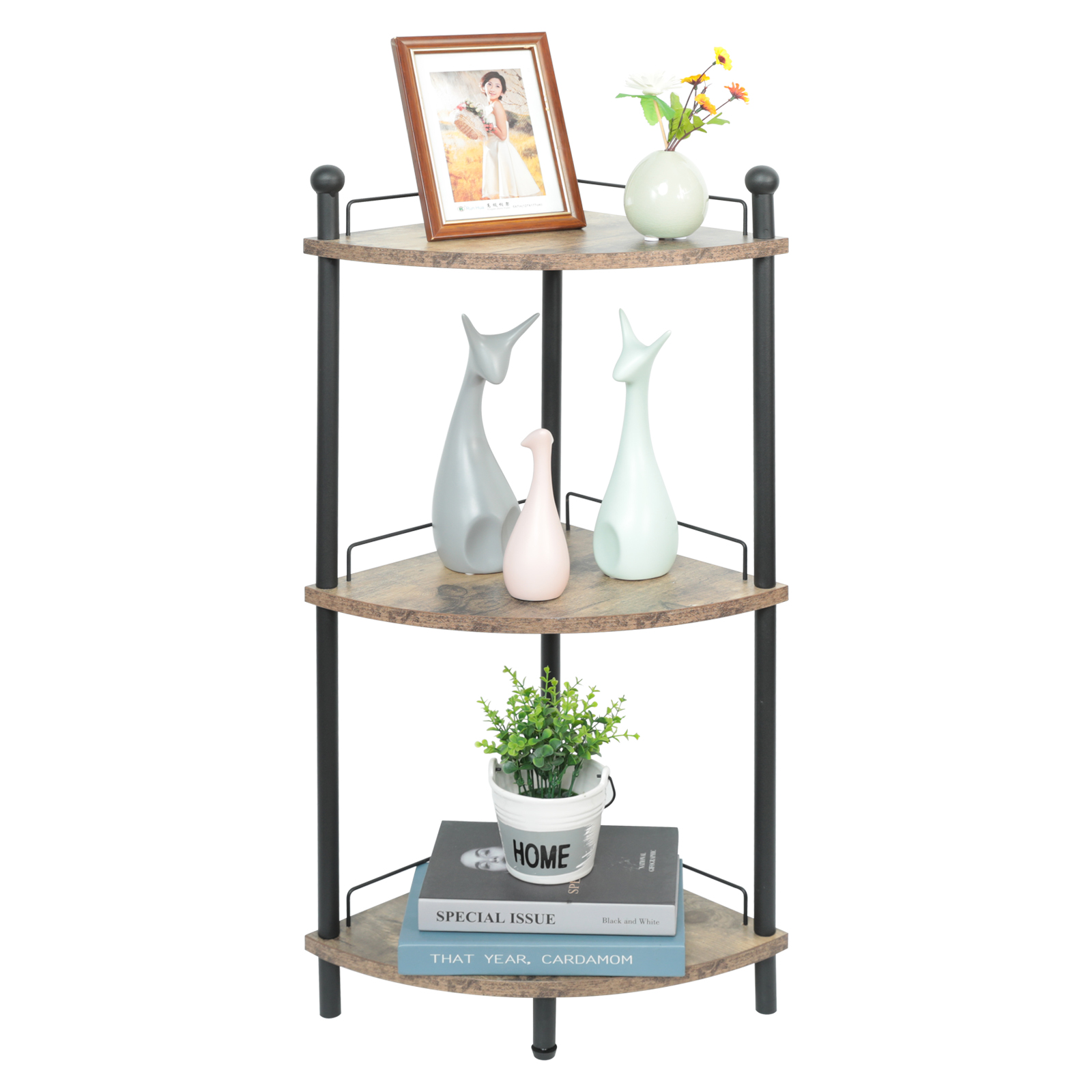 3 Tier Corner Shelf Multipurpose Corner Display Rack Industrial Storage ...