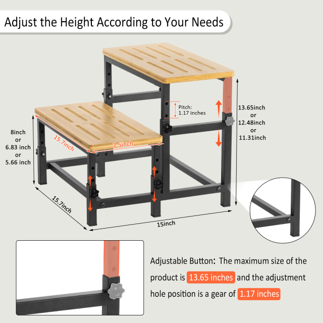 Bamboo Two Step Stools Multi-Purpose Toddler Bathroom Step Stool