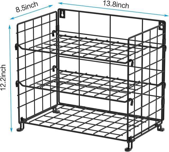 Adjustable Water Bottle Organizer 3 Tier Wall-Mounted Water Bottle ...