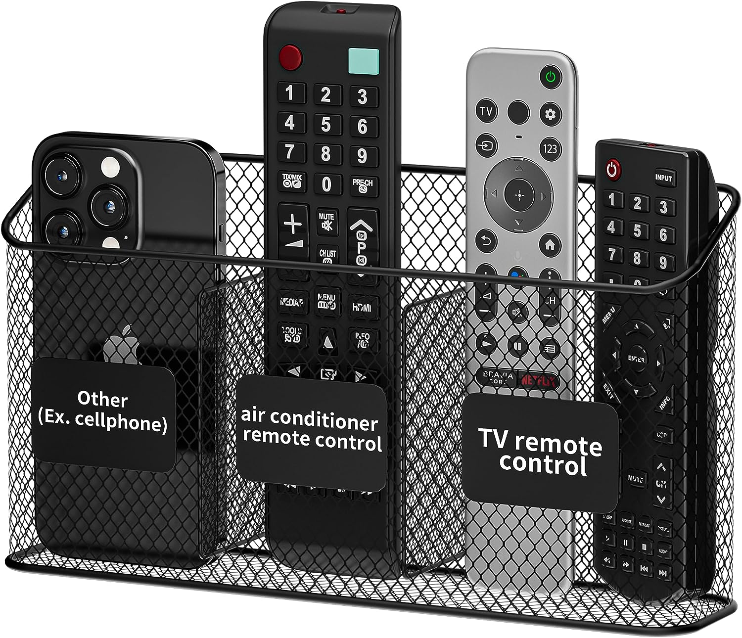 Remote Holder Wall Mount Hole Free Remote TV Control Holder