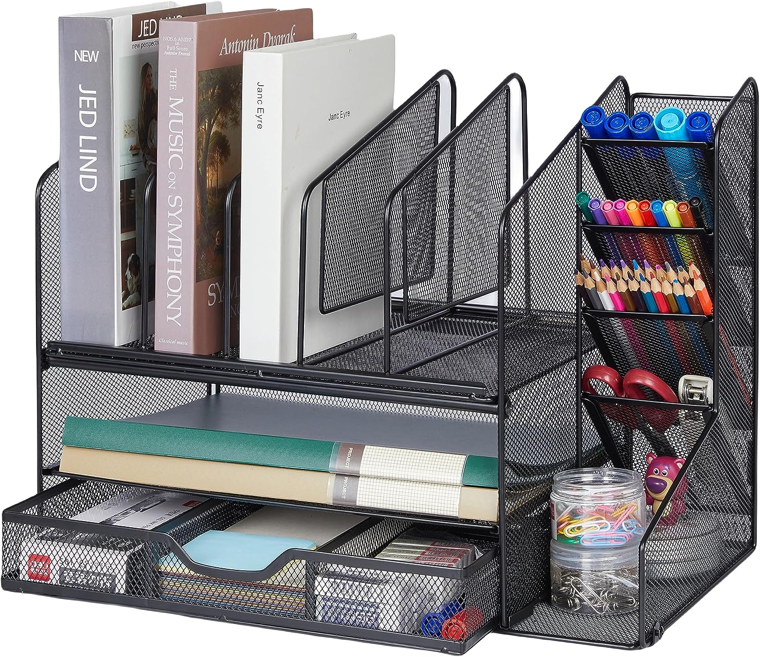 Mesh Desk Organizers and Accessories 5 Vertical File HoldersWith ...