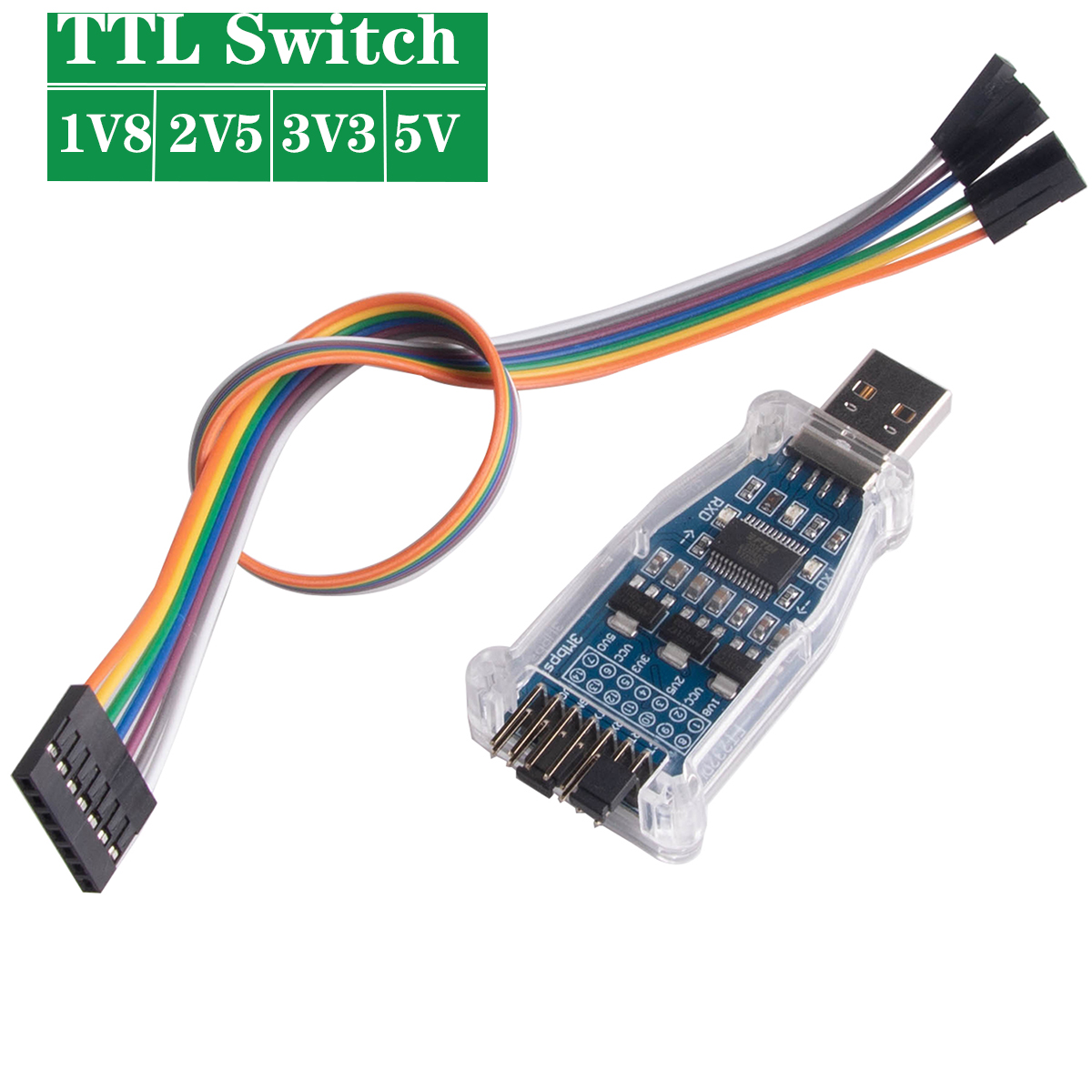 FTDI USB to 1.8V 2.5V 3.3V 5V TTL UART Switch Serial Adapter Module ...