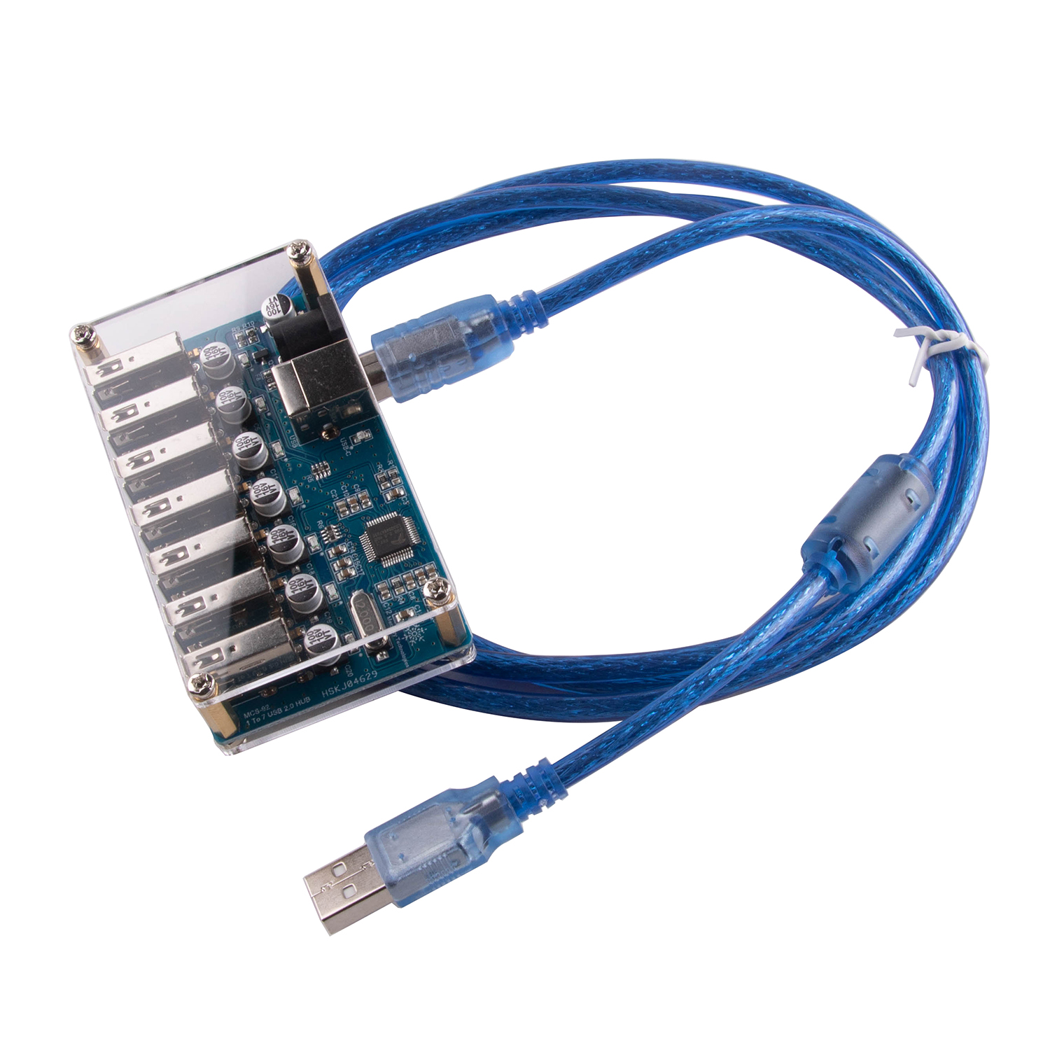 USB HUB Splitter 1 to 7-Port Module with 5V Power Supply USB2.0 Expansion