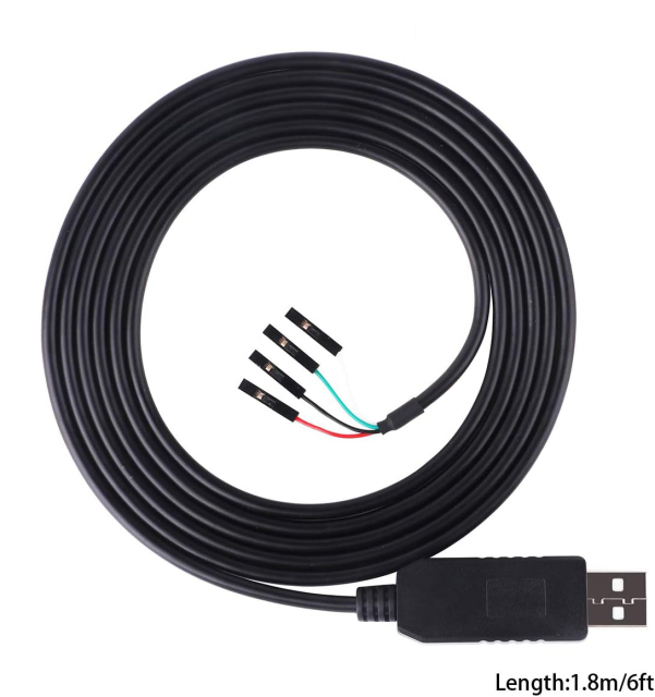 USB Serial Cable RS232 Converter 2.54 mm Dupont 4 Pins 4P Silabs CP2102 ...