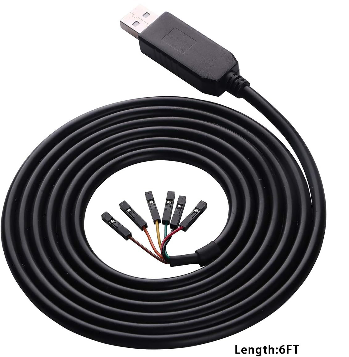 USB Serial Cable RS232 Converter 2.54 mm Dupont Terminal 6 Pins ...