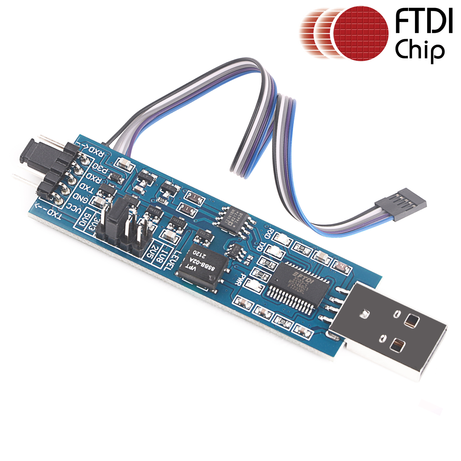 USB Serial Adapter 1.8V 2.5V 3.3V 5V TTL is Board FTDI 2.54mm Terminal ...