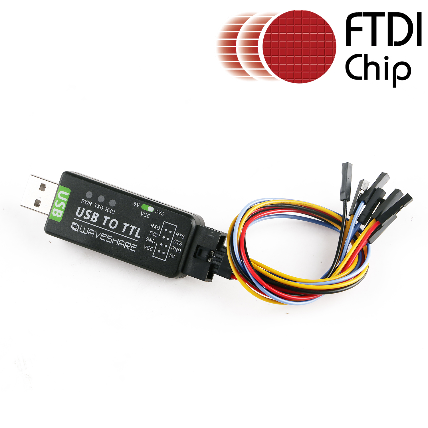 USB to TTL Serial Converter Dupont 3.3V 5V FTDI Board Mudel Cable 6 ...