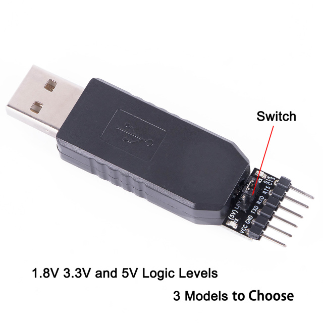 USB Serial Adapter 1.8V 3.3V 5V TTL FTDI 2.54mm Terminal UART Converter Supported Win 11 10 8 7 ...