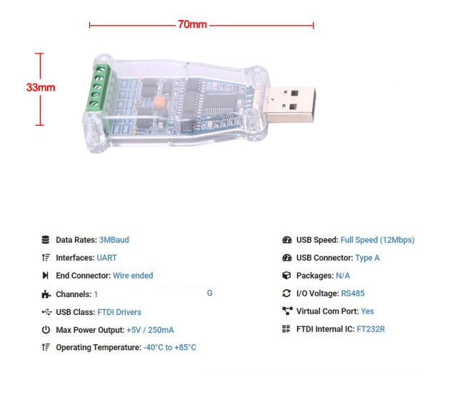FTDI USB TO RS485 RS422 485 422 Isolation Module Communication ...