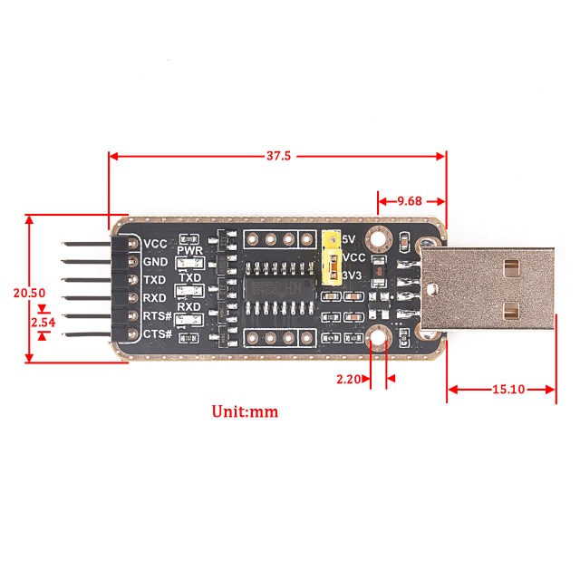 USB to TTL Serial Converter Dupont 3.3V 5V Board Mudel Cable 6 Pins 6P ...