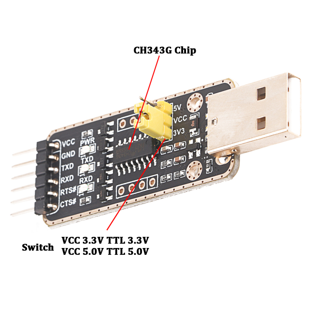 USB to TTL Serial Converter Dupont 3.3V 5V Board Mudel Cable 6 Pins 6P ...