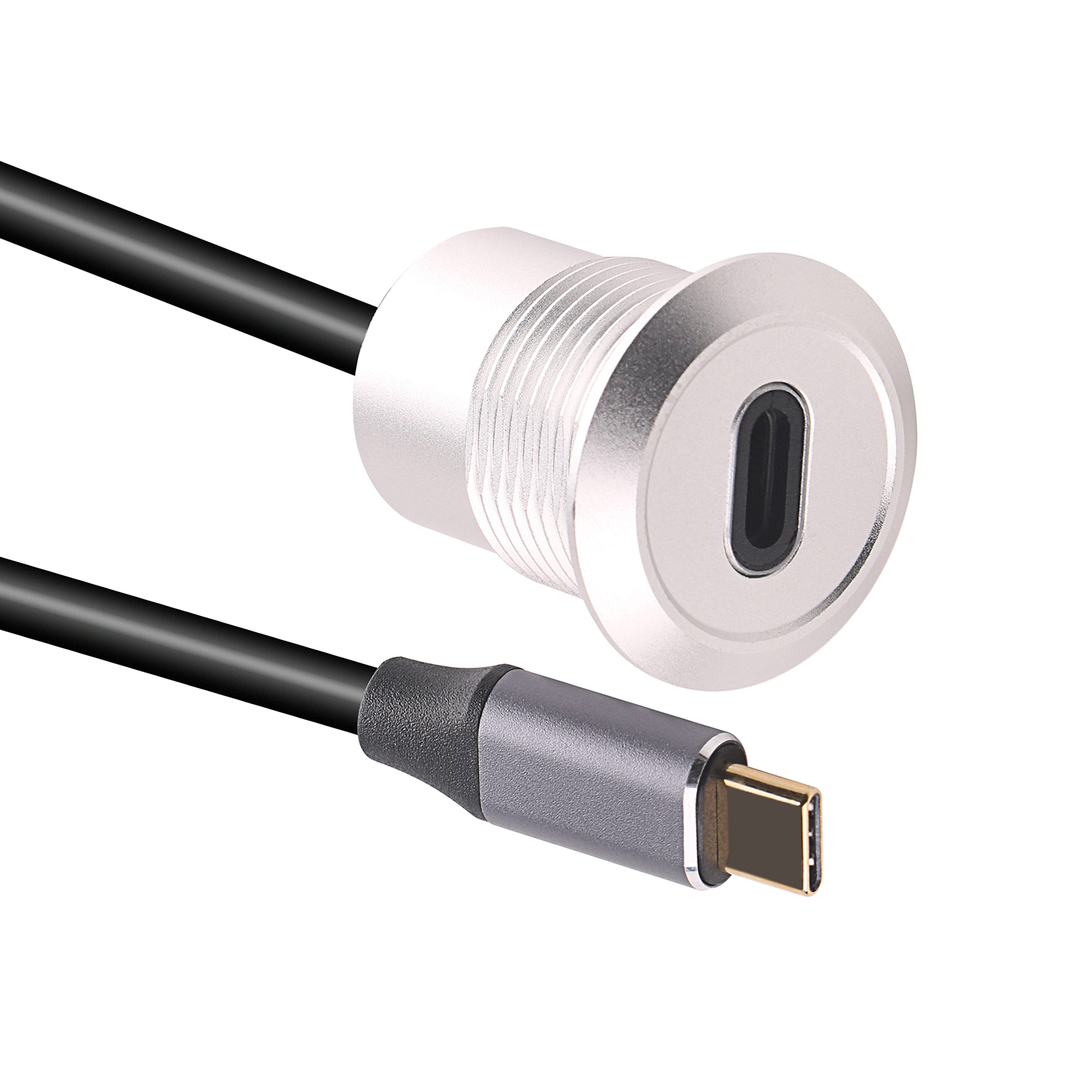 USB USBC type C Typec Female to Female F-F Panel Mount Extention Round ...