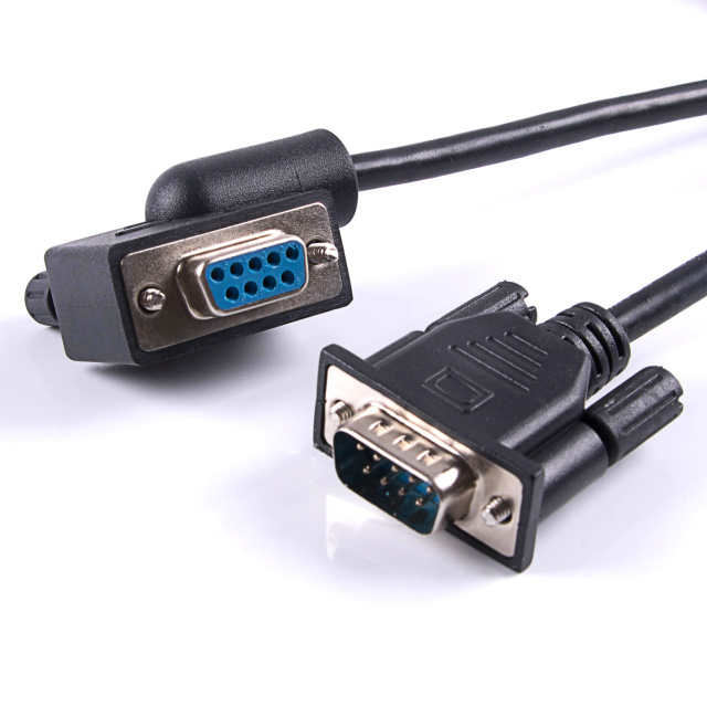 DB9 Serial Cable Male to Female Left Right Angled Extension Straight Cable