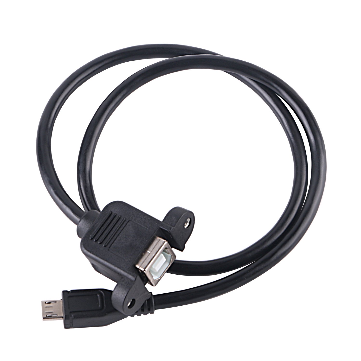 Micro USB to USB Type B Screw Panel Mount Extension Cable