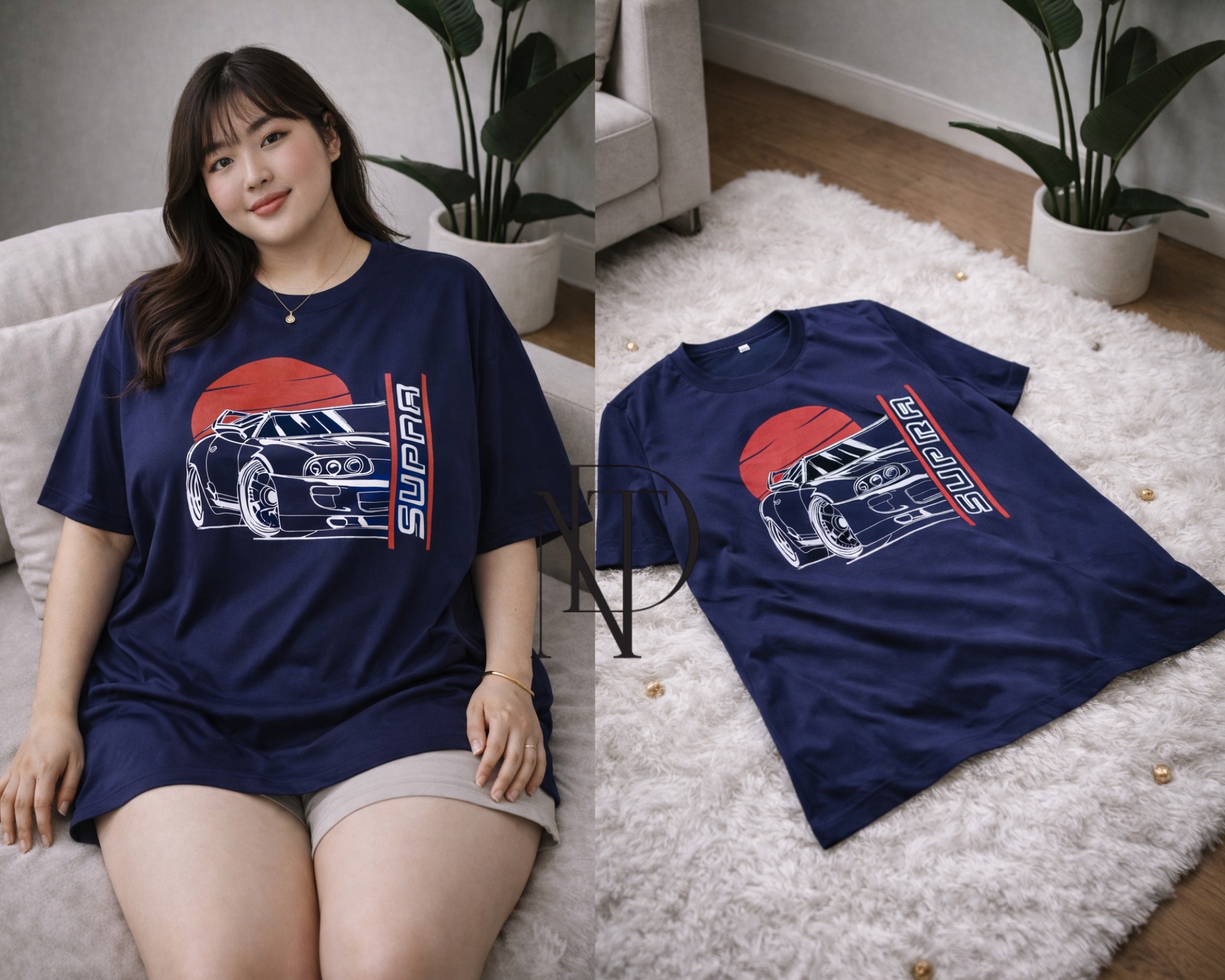 TS045 : เสื้อยืดโอเวอร์ไซส์ลายรถสปอร์ต (พร้อมส่งภายใน 24 ชม.) Supra ...