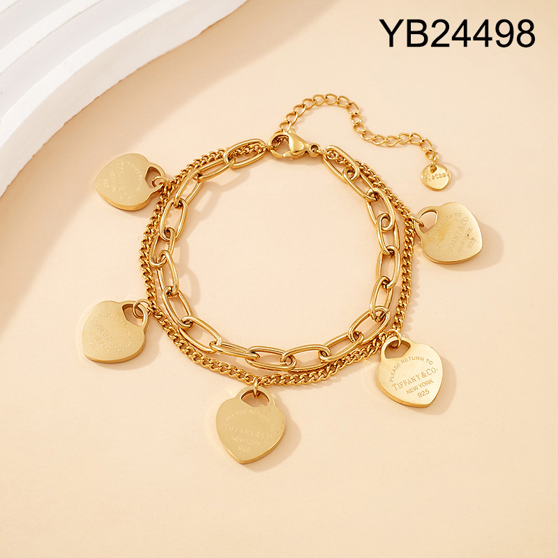 Level B Stainless Steel New Trendy Women Jewelry Golden Bracelet