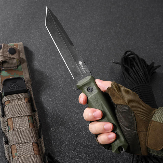 MILITARY armygreen high hardness tactical straight knife