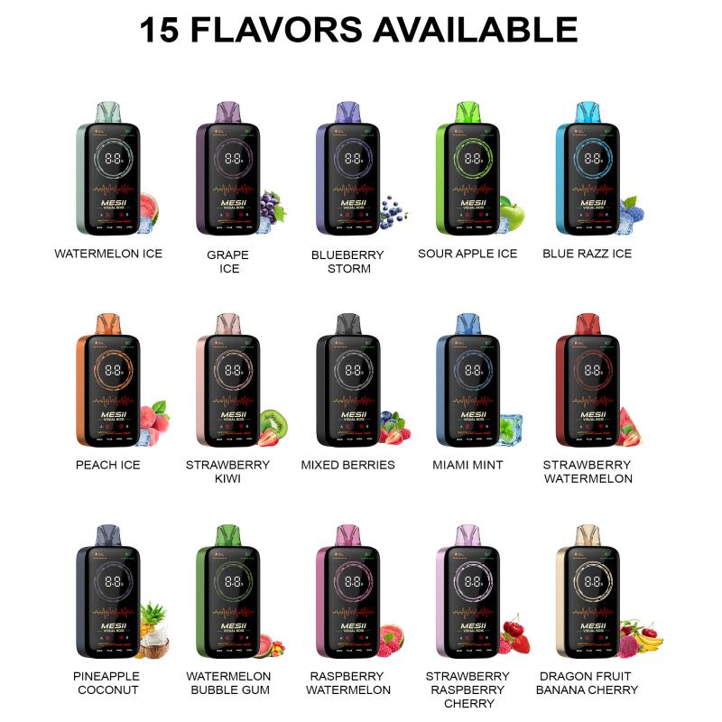 Mesii Visual Box Full Screen Display Dual Mesh Coil disposable Vape