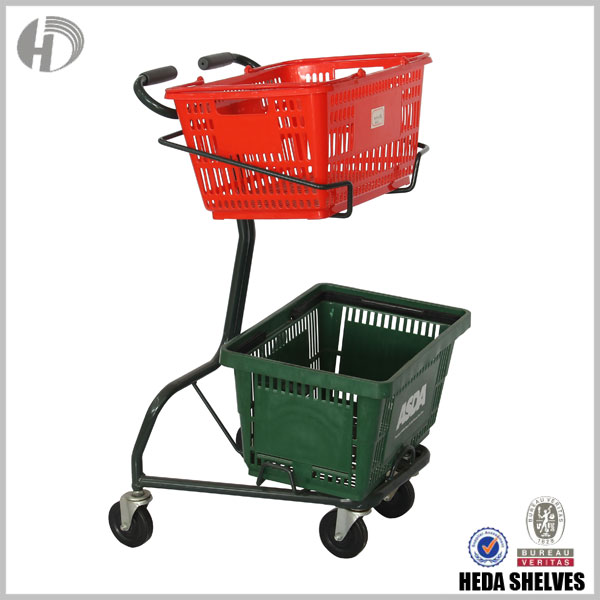 Double-layer Convenience Store Trolley - HEDA SHELVES