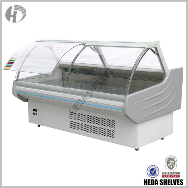 Front Open Glass Deli Chiller or Meat Chiller Fridge - HEDA SHELVES