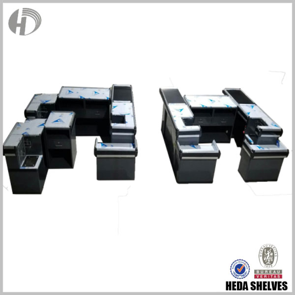 Large Checkout Counter in Supermarket Store - HEDA SHELVES