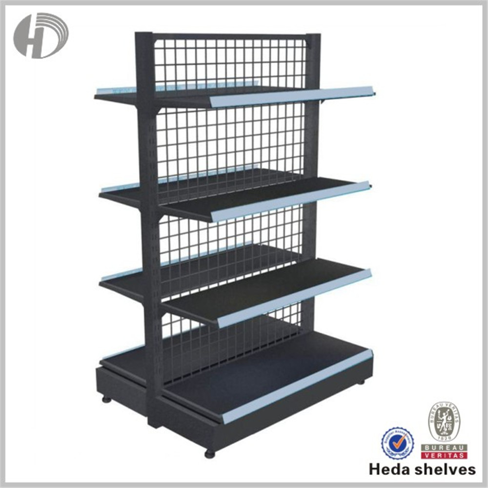 Wire Mesh Back Supermarket Gondola Shelves - HEDA SHELVES