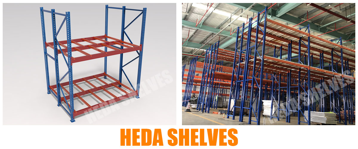Heavy Duty Pallet Racking with Three-columns Upright Frame - HEDA SHELVES