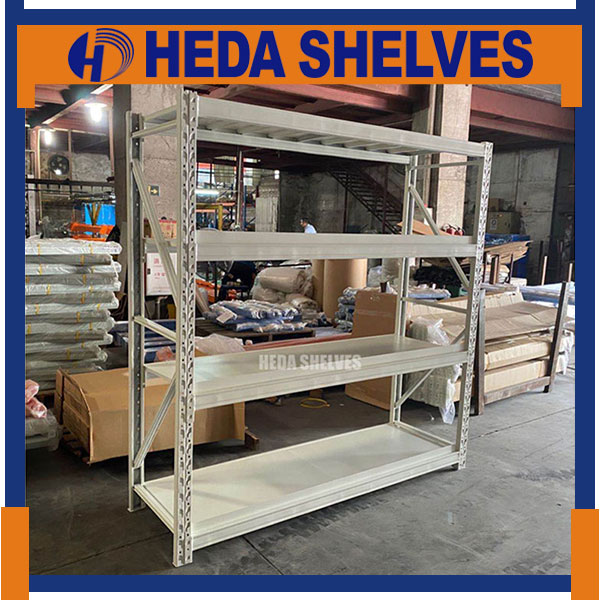 Customized White Commercial Storage Racks for Warehouse - HEDA SHELVES