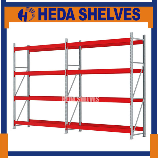 Customized Red Selective Pallet Racking System - HEDA SHELVES