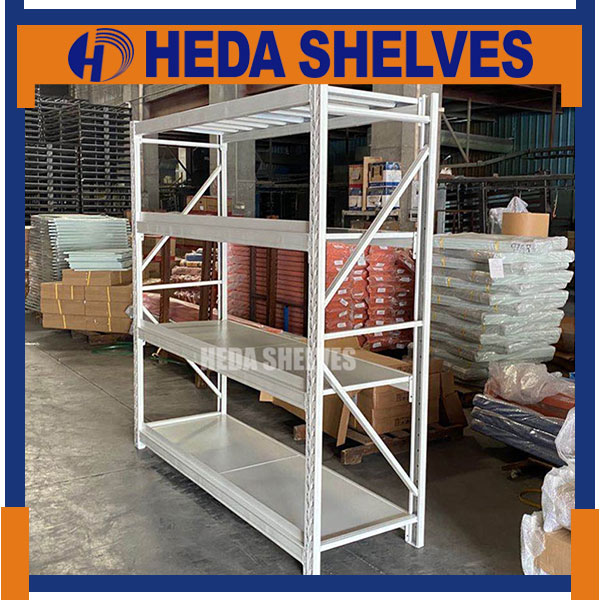 Customized White Commercial Storage Racks for Warehouse - HEDA SHELVES