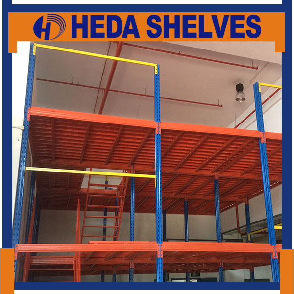 Mezzanine Platform Racking System in Warehouse - HEDA SHELVES