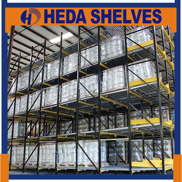 Warehouse Gravity Flow Racking System - HEDA SHELVES
