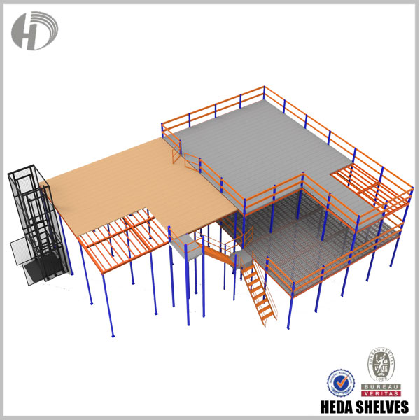 2-3 Layers Mezzanine Platform Racking System - HEDA SHELVES