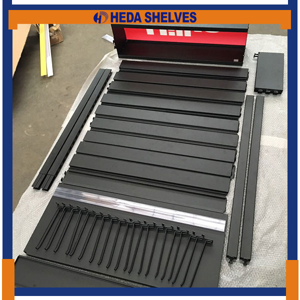 Hardware Tool Store Display Rack with Slat Wall - HEDA SHELVES