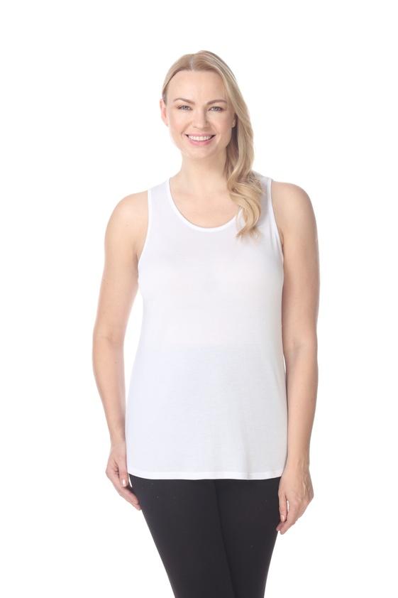 7312 Ladies Modal Blend Casual Open V Back Tank Top