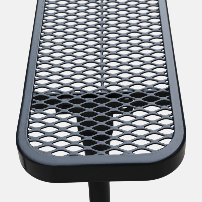 8ft ADA Black Metal Mesh Picnic Table for Parks Schools Heavy Duty