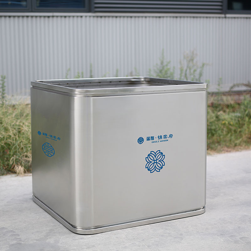 Metal Flower Box Stainless Steel Outdoor Planter for Public Spaces