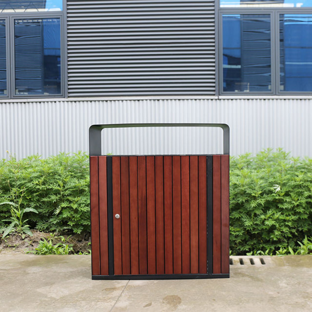 Solid Wood Waste Sorting Bin - Multi-Compartment Recycling
