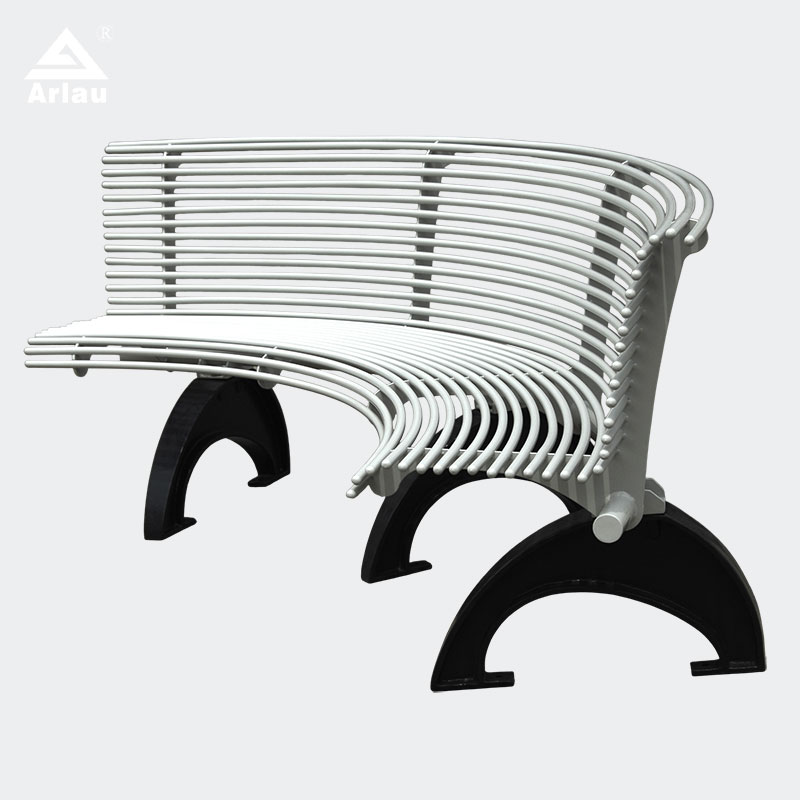 Curved Outdoor Bench - Stainless Steel & Ergonomic