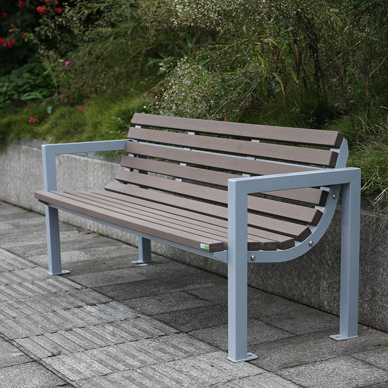 Weatherproof Outdoor Bench with Backrest - Low-Maintenance Seating