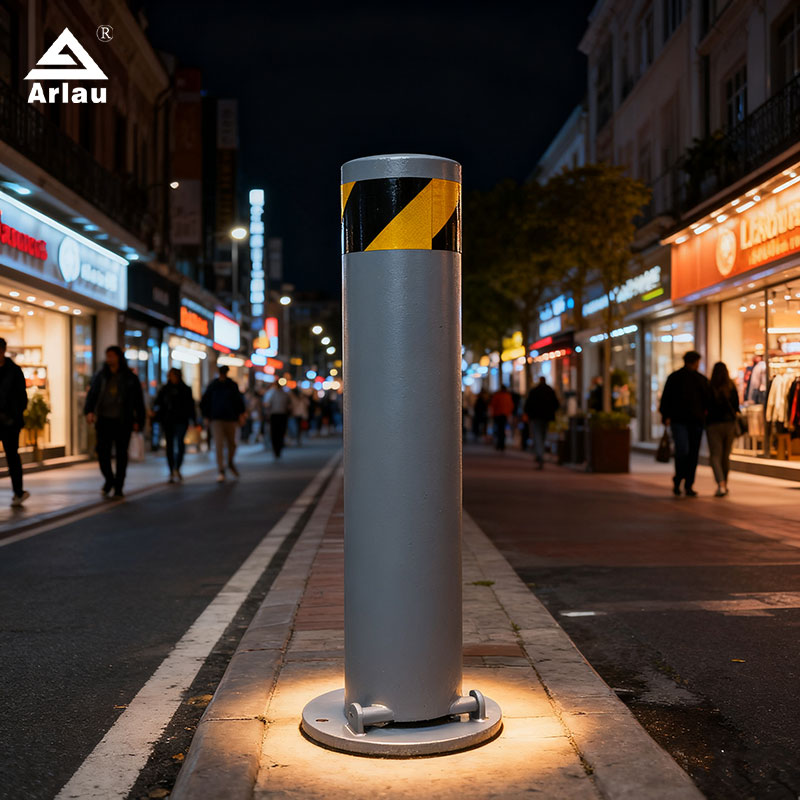 Foldable Stainless Steel Parking Post with LED Arlau