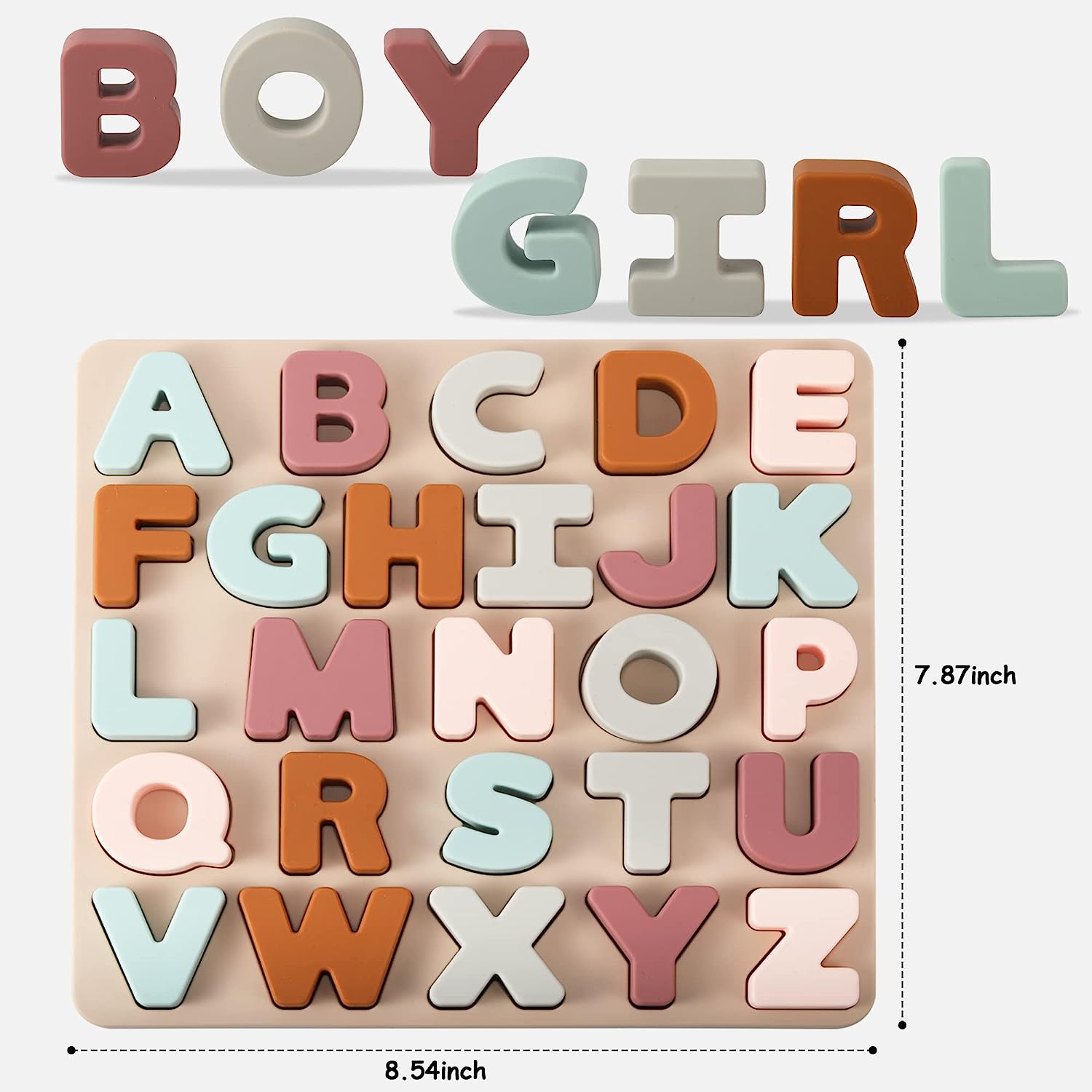 Silicone Alphabet Puzzle Montessori ABC Letter Toy Board for Kids ...