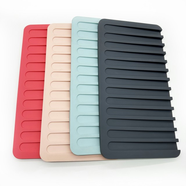 Self-Draining 2 in 1 Silicone Drying Mat and Trivet-Premium Space ...