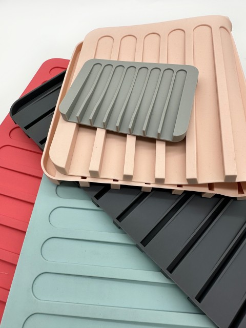Self-Draining 2 in 1 Silicone Drying Mat and Trivet-Premium Space ...