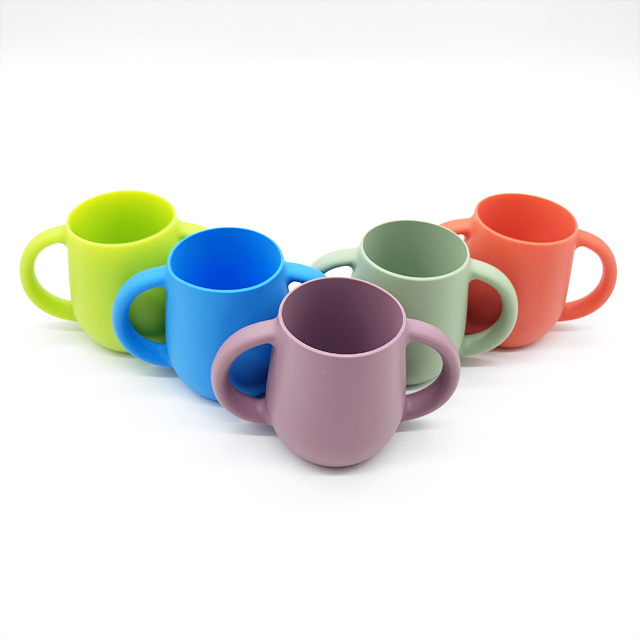 Silicone Training Cup for Infants 2 Handles, Toddler Learning Cup Baby ...