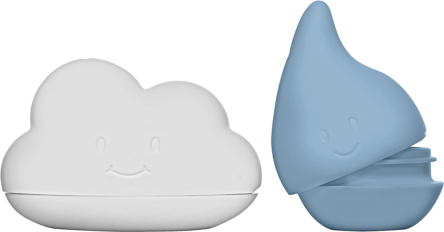 Muted Color Cloud and Droplet Silicone Bath Squeeze Toys for Toddlers ...