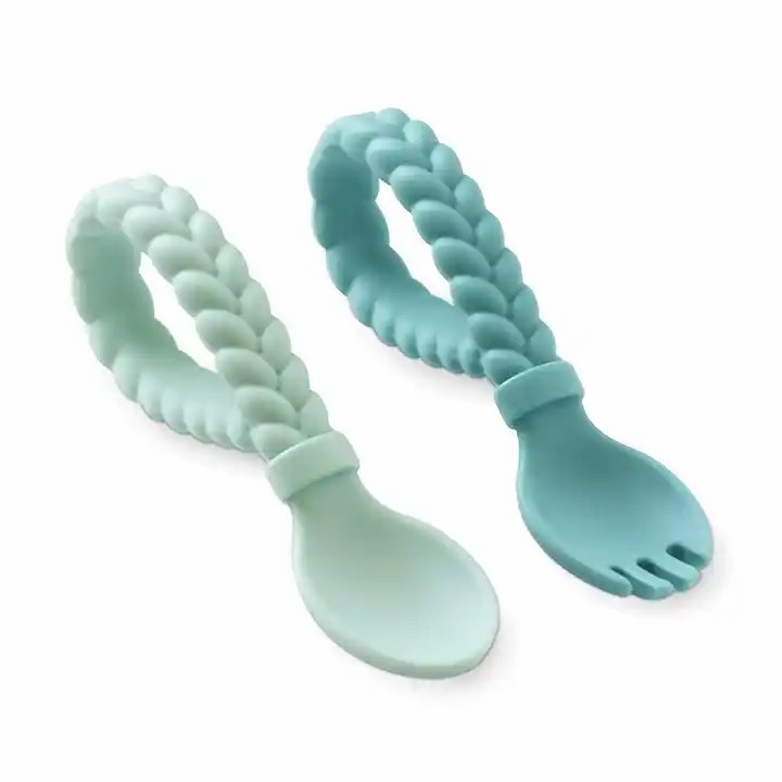 Home > Baby&kids > Baby Feeding Set > Silicone Spoon & Fork Set