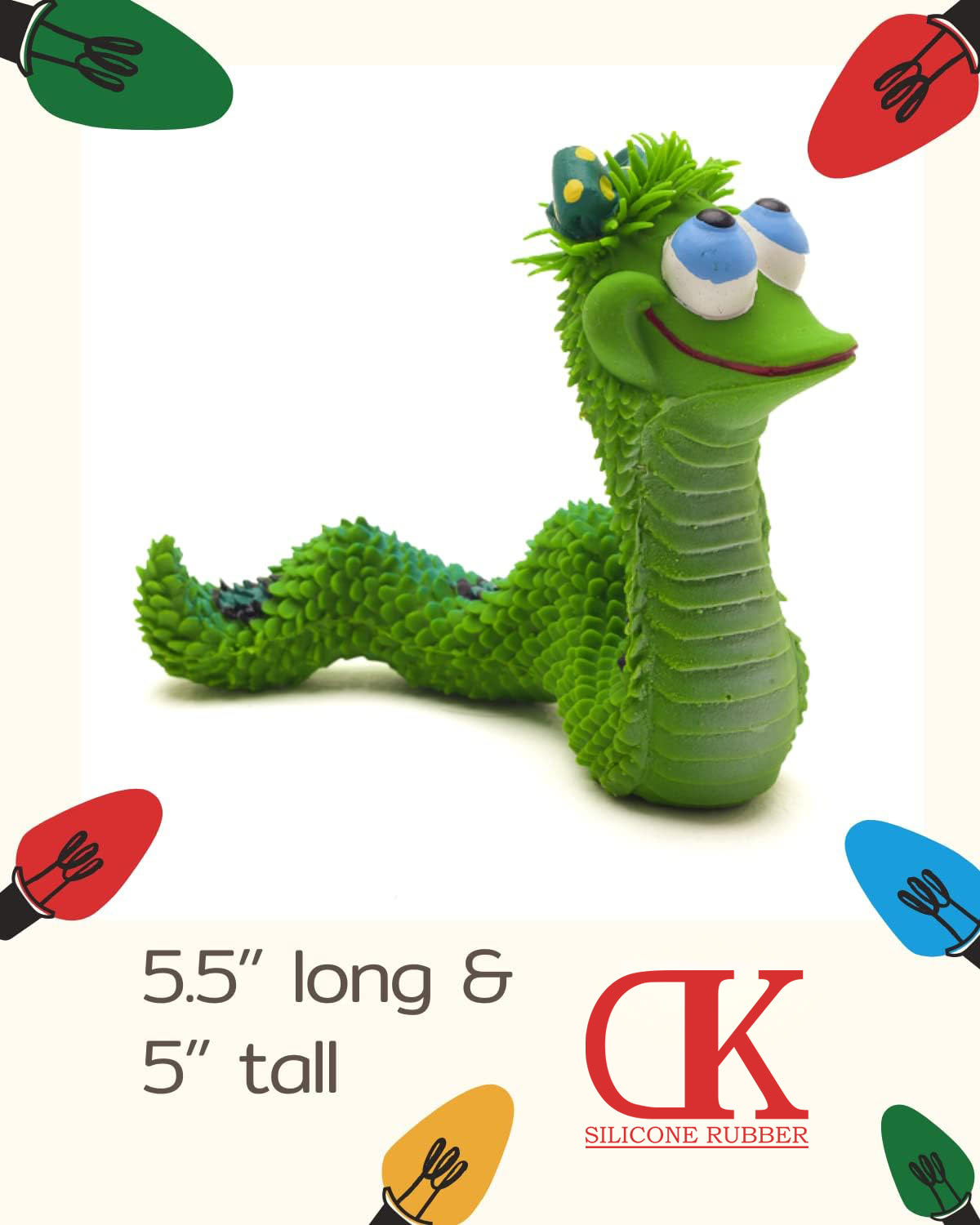 Smiley Snake Sensory Squeaky Rubber Dog Toy for Small & Medium Dogs ...